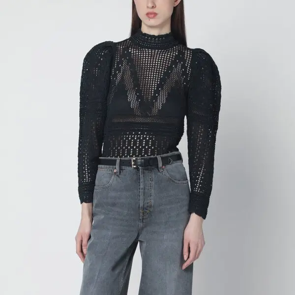 Isabel Marant Étoile Dahara Openwork Knit Top - Black