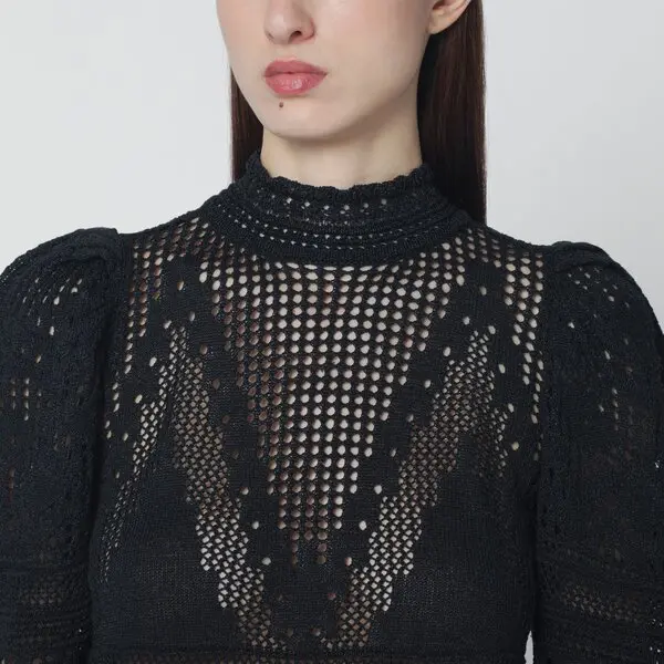 Isabel Marant Étoile Dahara Openwork Knit Top - Black