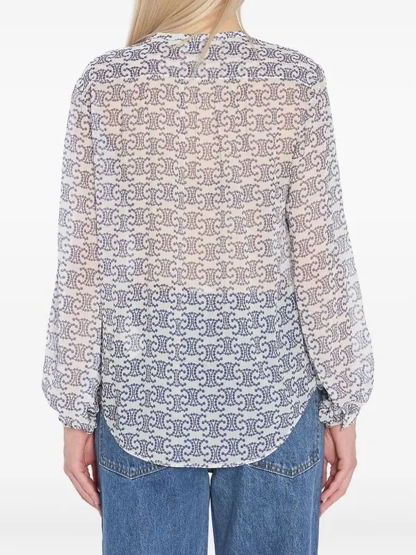 Celine Logo Silk Blouse