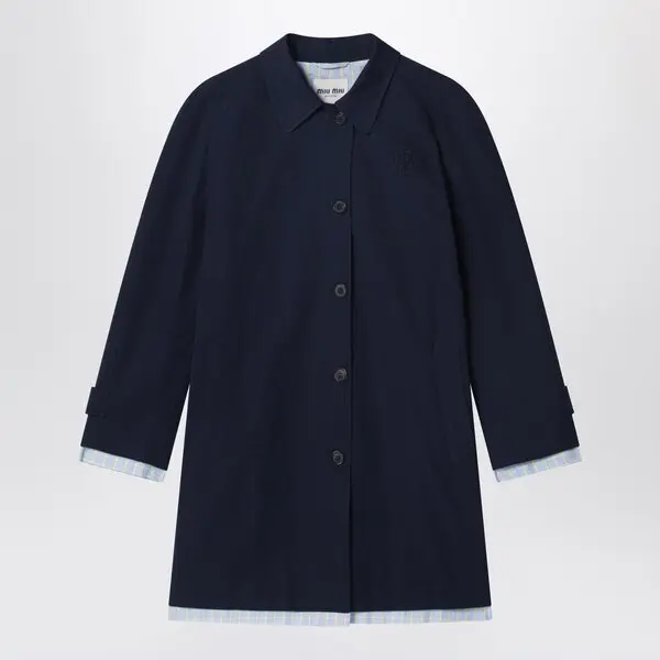 Miu Miu Cotton Overcoat - Blue