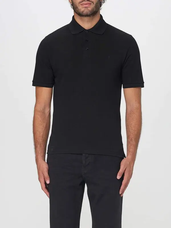Saint Laurent Classic Cotton Blend Polo Shirt - Black