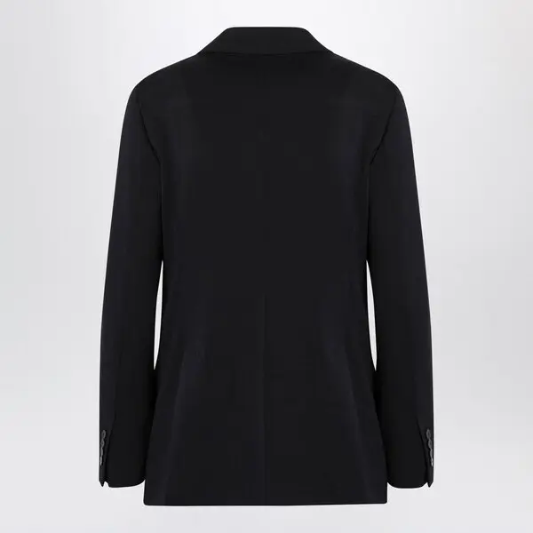 Max Mara Double-breasted Virgin Wool Jacket - Blue