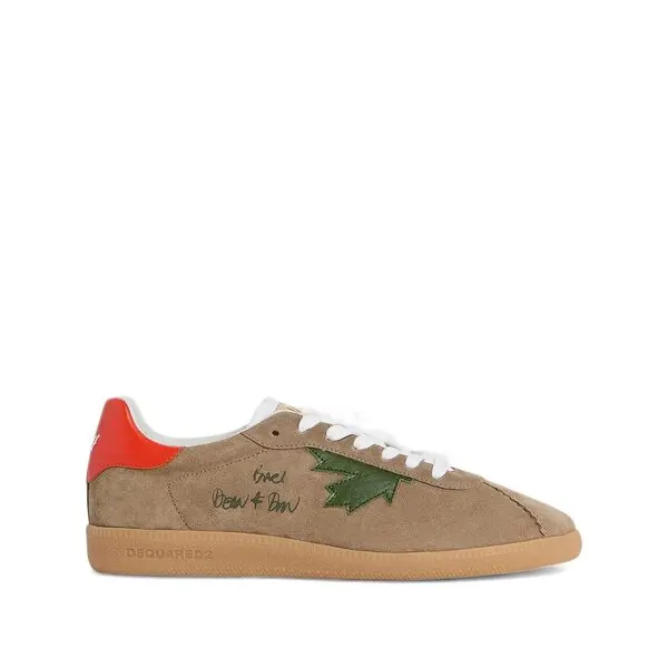 Dsquared2 Suede And Smooth Leather Low-top Sneakers - Cream