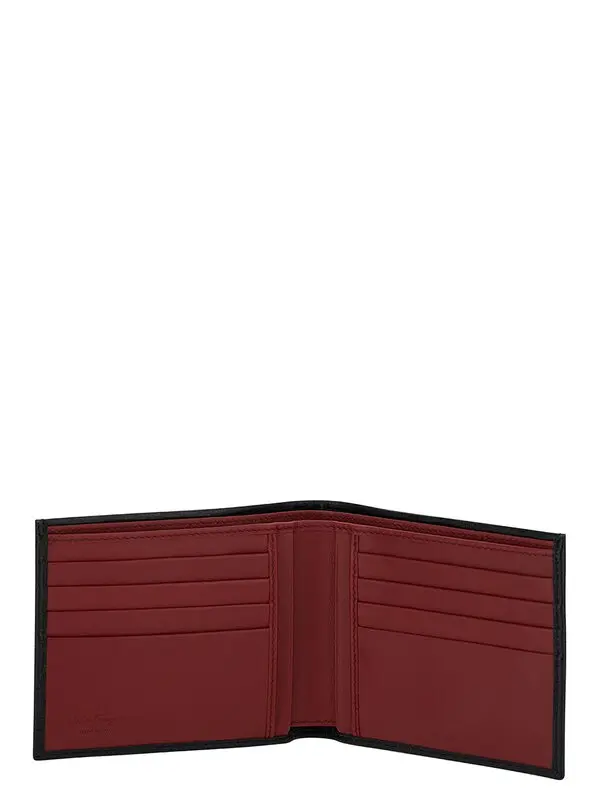 FERRAGAMO Wallet 'revival' Gancini With Double Hook In Grained Leather For