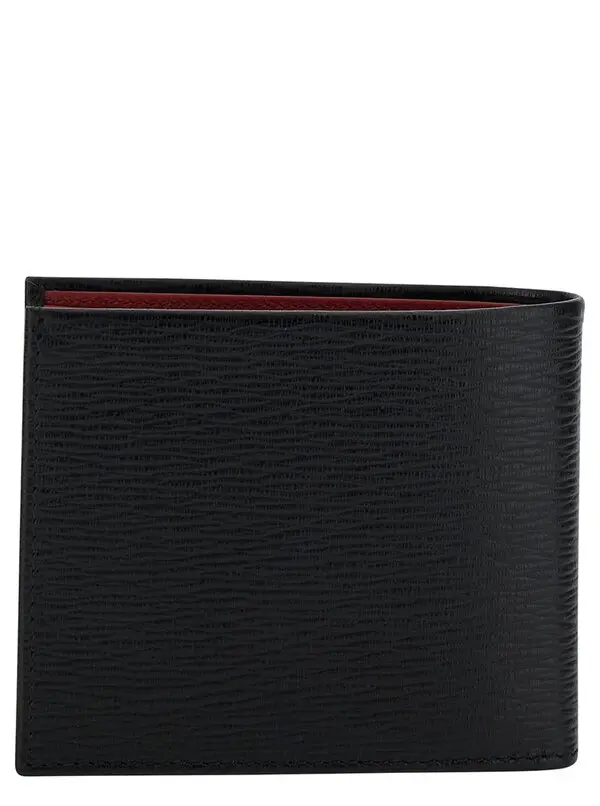 FERRAGAMO Wallet 'revival' Gancini With Double Hook In Grained Leather For