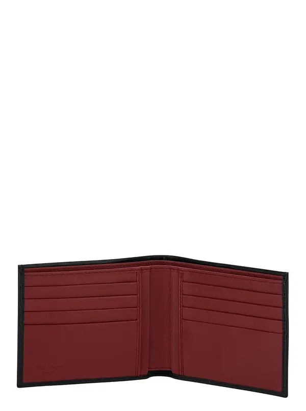 FERRAGAMO Wallet 'revival' Gancini With Double Hook In Grained Leather For