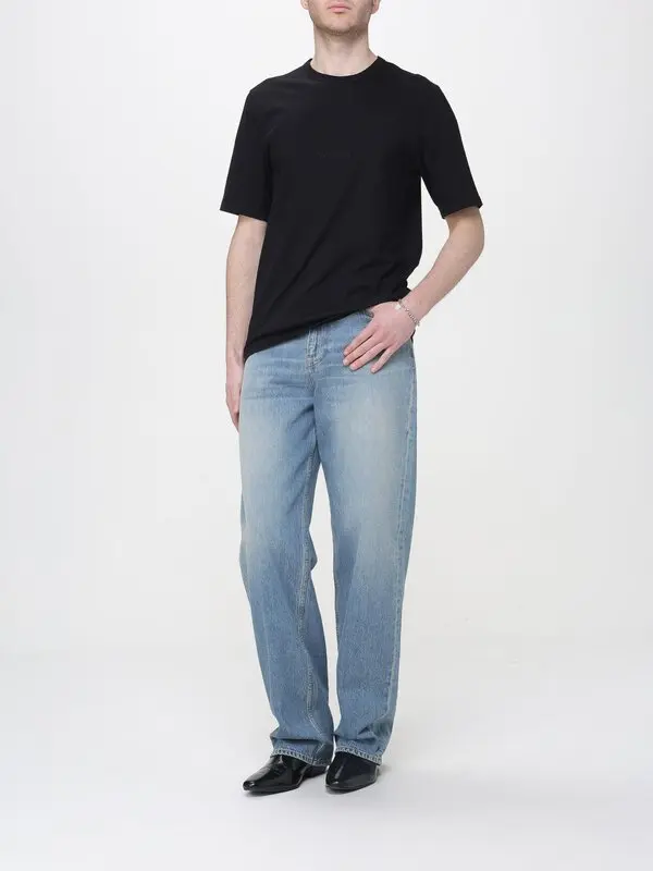 Saint Laurent Basic Cotton T-shirt With Embroidered Logo