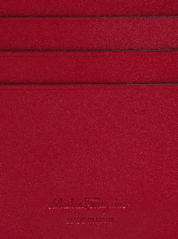 FERRAGAMO Cardholder 'revival' With Gancini Buckle On The Front In Black Leather For - Multicolor