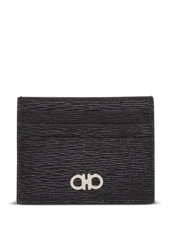 FERRAGAMO Cardholder 'revival' With Gancini Buckle On The Front In Black Leather For - Multicolor