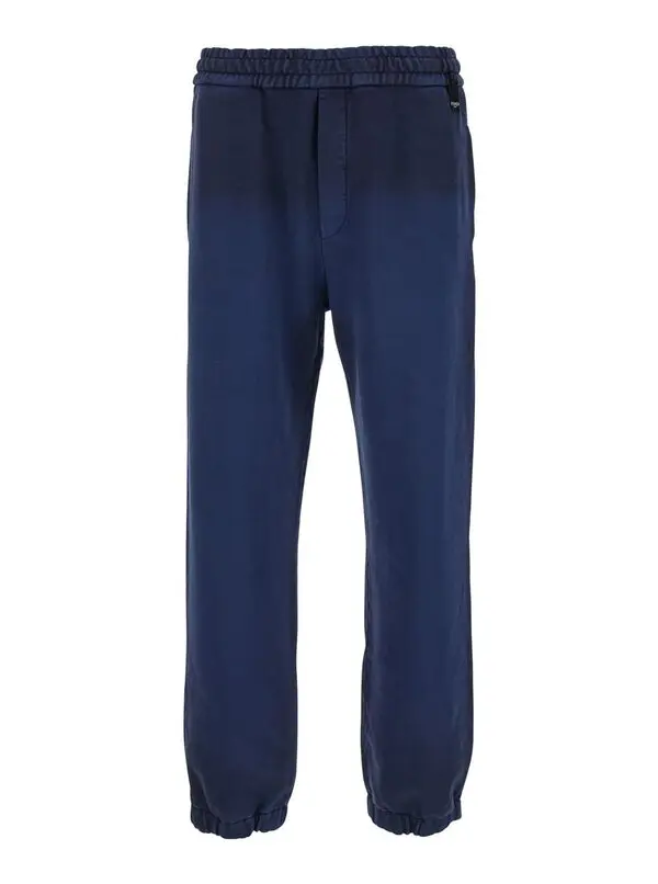Fendi Blue Pants With High Elastic Waist In Cotton - Multicolor