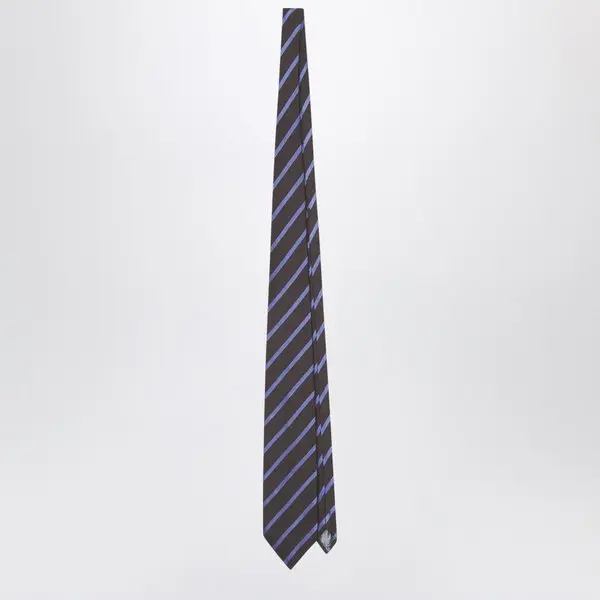 THE FRANKIE SHOP Striped Fabric Tie - Brown