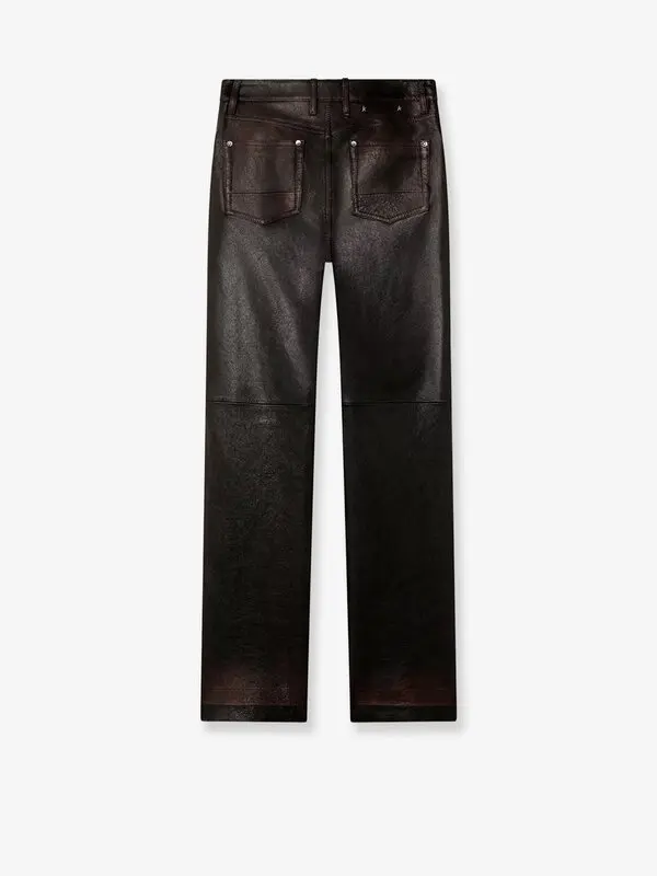 GOLDEN GOOSE Peg Leather Trousers - Multicolor
