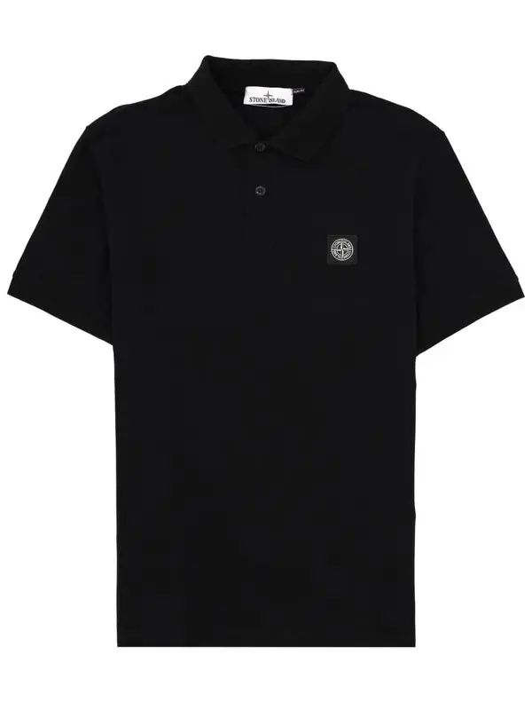 Stone Island Polo With Logo - Black