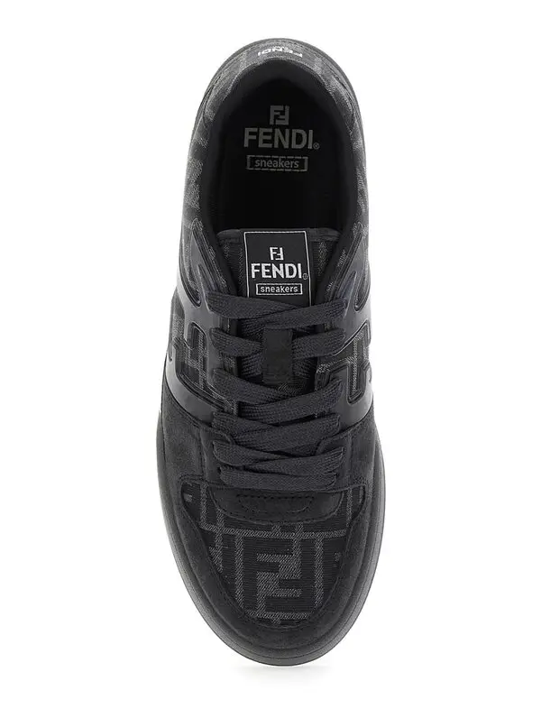 Fendi Sneakers 'match' With Logo Patch On The Tongue And Ff Motif All-over In Grey Leather For - Gray
