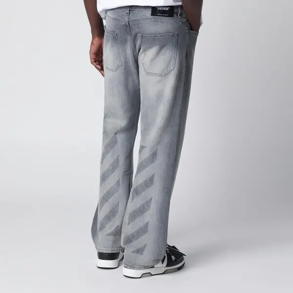 Off-White Grey Washed-effect Jeans - Gray