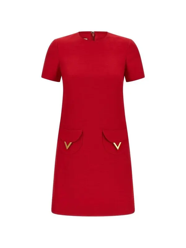 Valentino Garavani Vlogo Signature Wool And Silk Dress - Multicolor