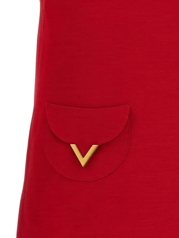 Valentino Garavani Vlogo Signature Wool And Silk Dress - Multicolor