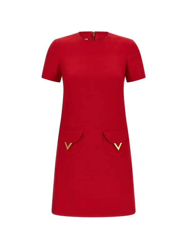 Valentino Garavani Vlogo Signature Wool And Silk Dress - Multicolor