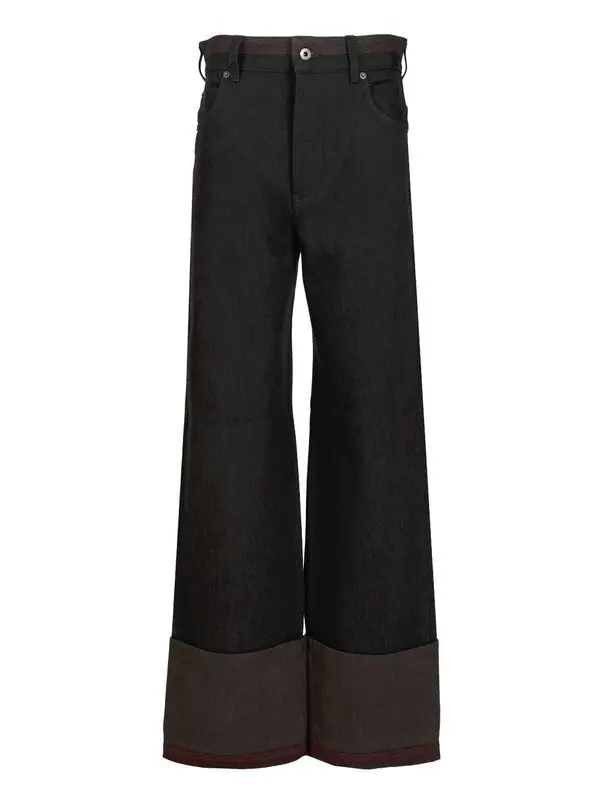 Loewe Cuffed Denim Jeans - Black