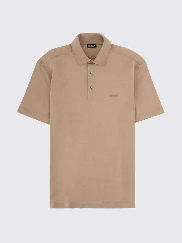 Zegna Cotton Polo Shirt With Logo - Cream