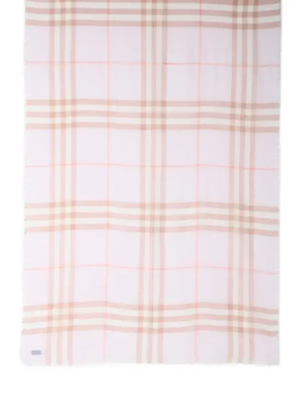 Burberry Wide Scarf In Quartz 'check' Wool - Pink