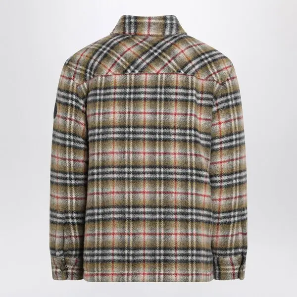 Burberry Beige Checked Wool Shirt Jacket - Cream