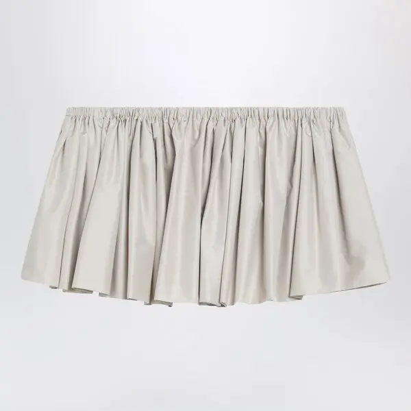 Miu Miu Ponge Tech Mini Skirt In Recycled Polyester, Opal