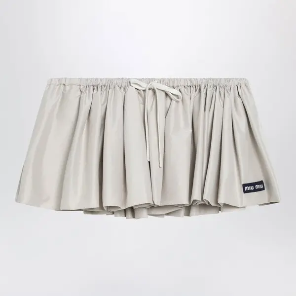 Miu Miu Ponge Tech Mini Skirt - Cream