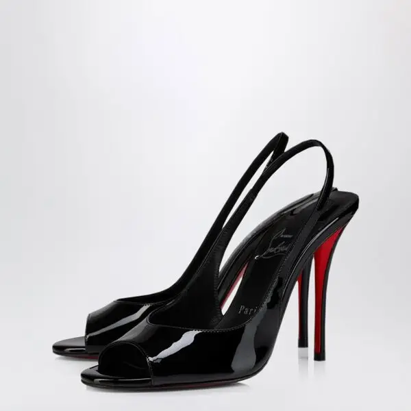 CHRISTIAN LOUBOUTIN Sofia Z Patent Leather Slingback Pumps - Black