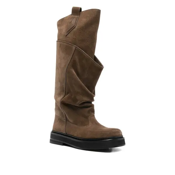 Attico Suede Pull-on Boots - Brown