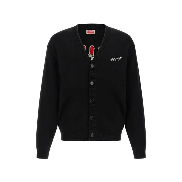 Kenzo Wild Tiger Embroidered Cardigan - Black