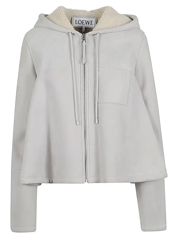 Loewe Leather Hooded Jacket - Multicolor