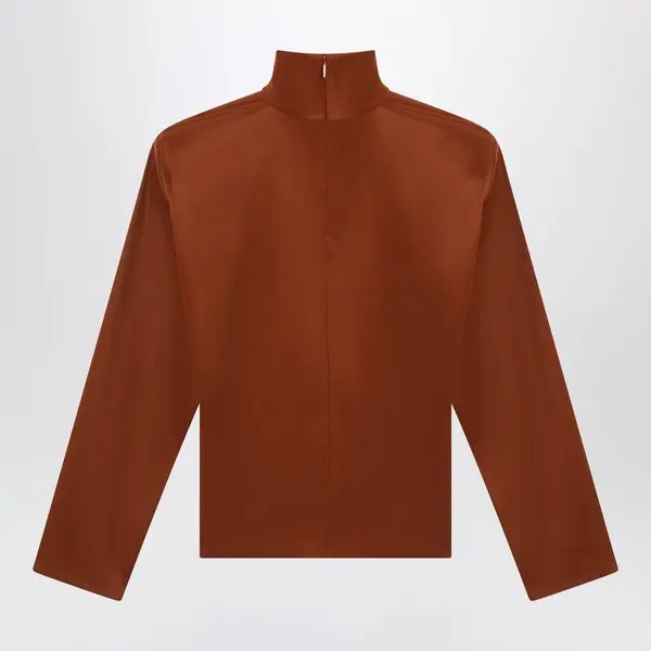 Saint Laurent Caramel Silk-blend Blouse