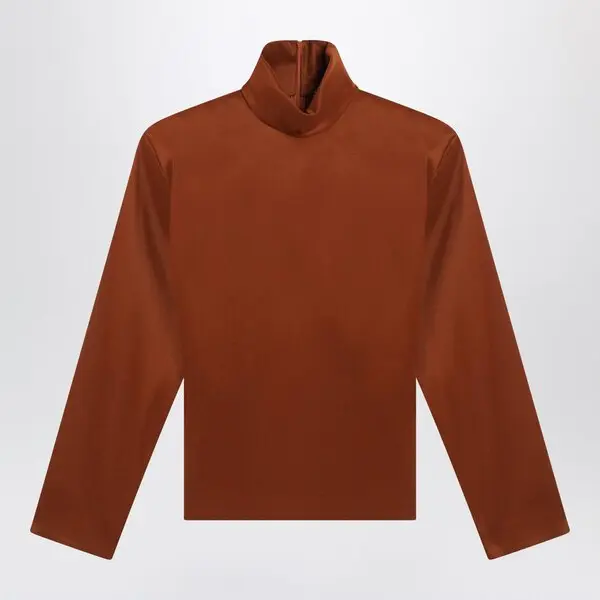 Saint Laurent Silk-blend Blouse - Brown