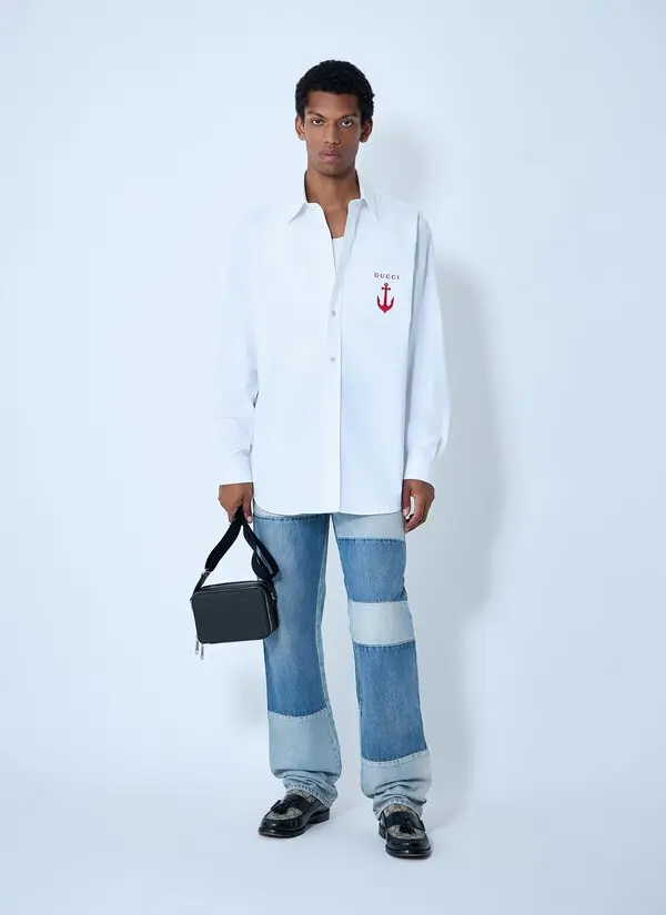 Gucci Logo Embroidery Button-down Shirt