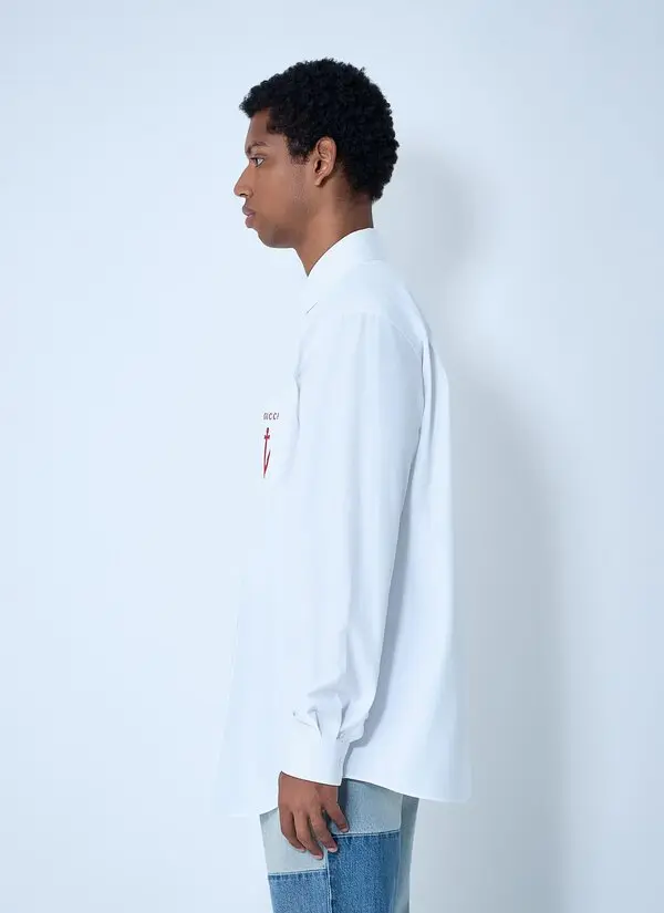 Gucci Logo Embroidery Button-down Shirt