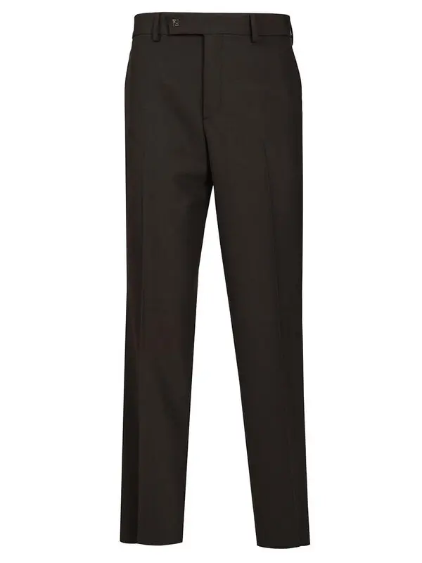 Fendi Wool Gabardine Cigarette Trousers - Brown