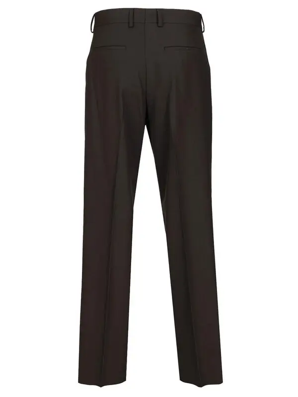 Fendi Wool Gabardine Cigarette Trousers - Brown