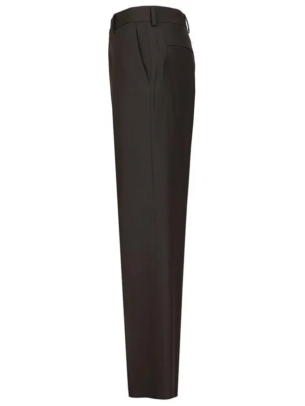 Fendi Wool Gabardine Cigarette Trousers - Brown