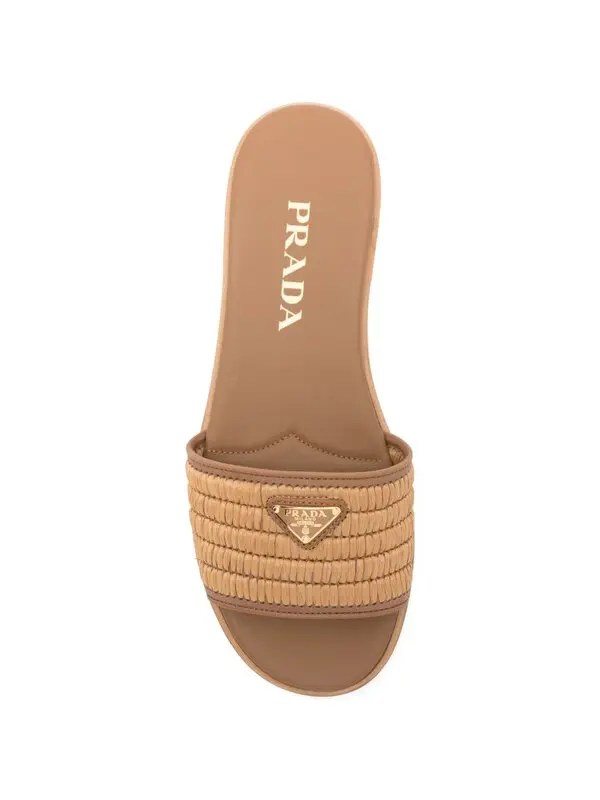 Prada Straw Flat Sandals