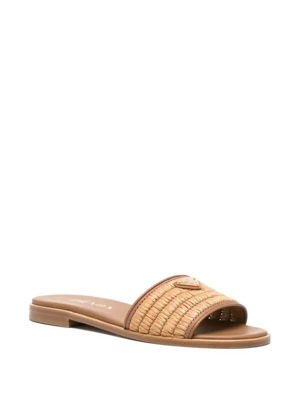 Prada Straw Flat Sandals