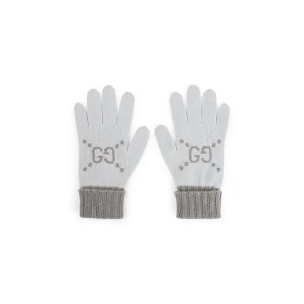 Gucci Gg Knit Gloves - Gray