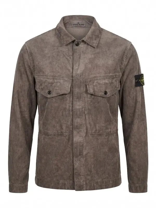 Stone Island Corduroy Garment Dyed `terra` Shirt - Multicolor