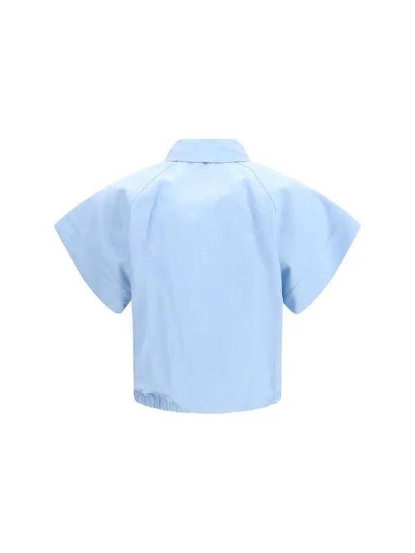 Jacob Cohen Short-sleeve Shirt In Striped Viscose And Linen Canvas - Blue