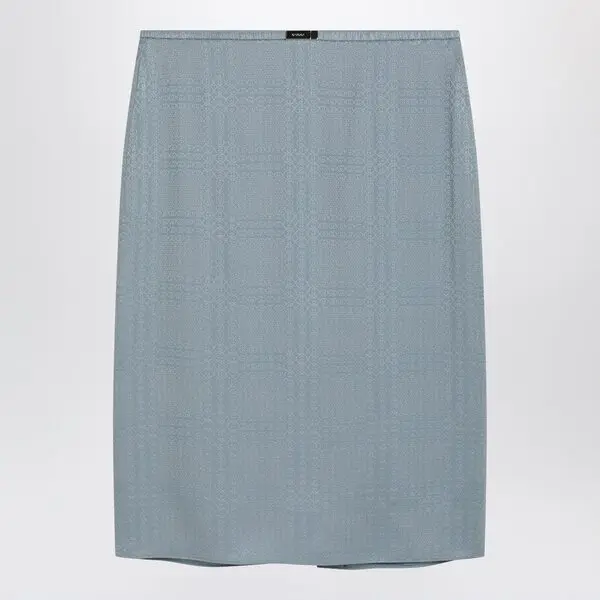 Gucci Light Gg Jacquard Silk Skirt - Blue