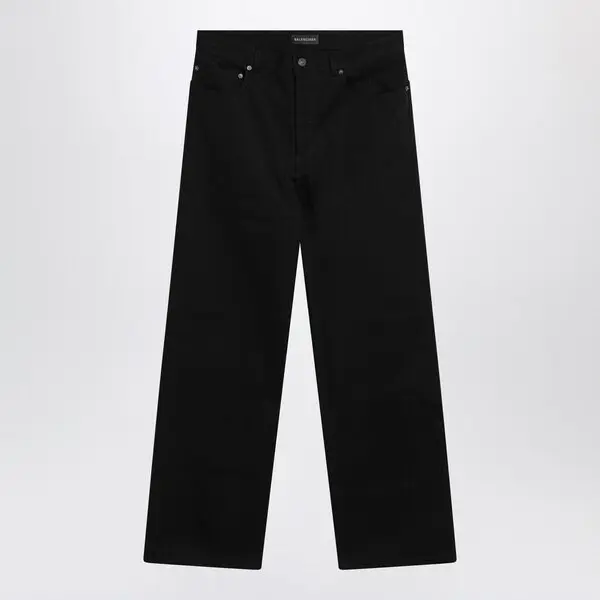 Balenciaga Cotton Denim Trousers - Black