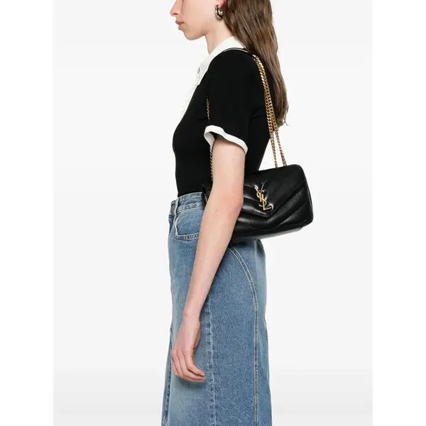 Saint Laurent Leather Shoulder Bag - Black