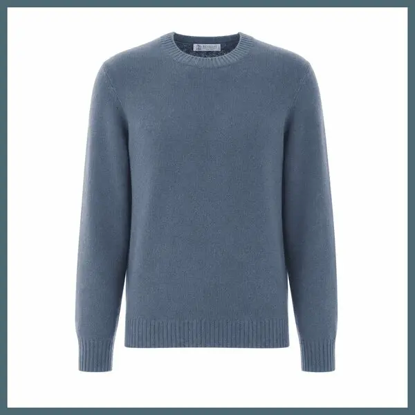 Brunello Cucinelli Wool, Alpaca And Cashmere Sweater - Blue