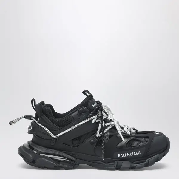 Balenciaga Low Track Sneakers In And White - Black