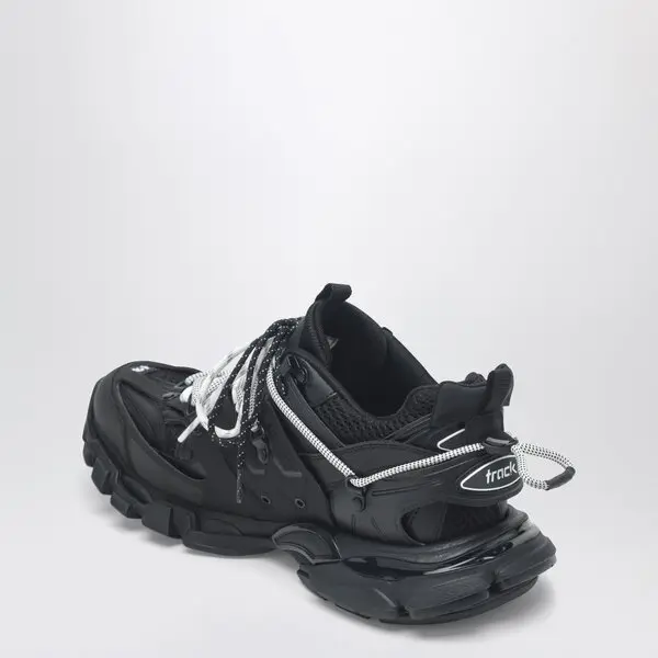 Balenciaga Low Track Sneakers In And White - Black